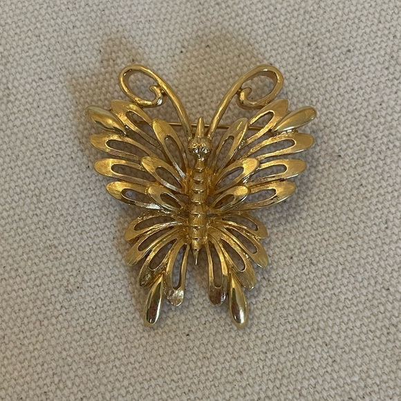 Jewelry | Vintage 0s Style Gold Butterfly Pin | Poshmark